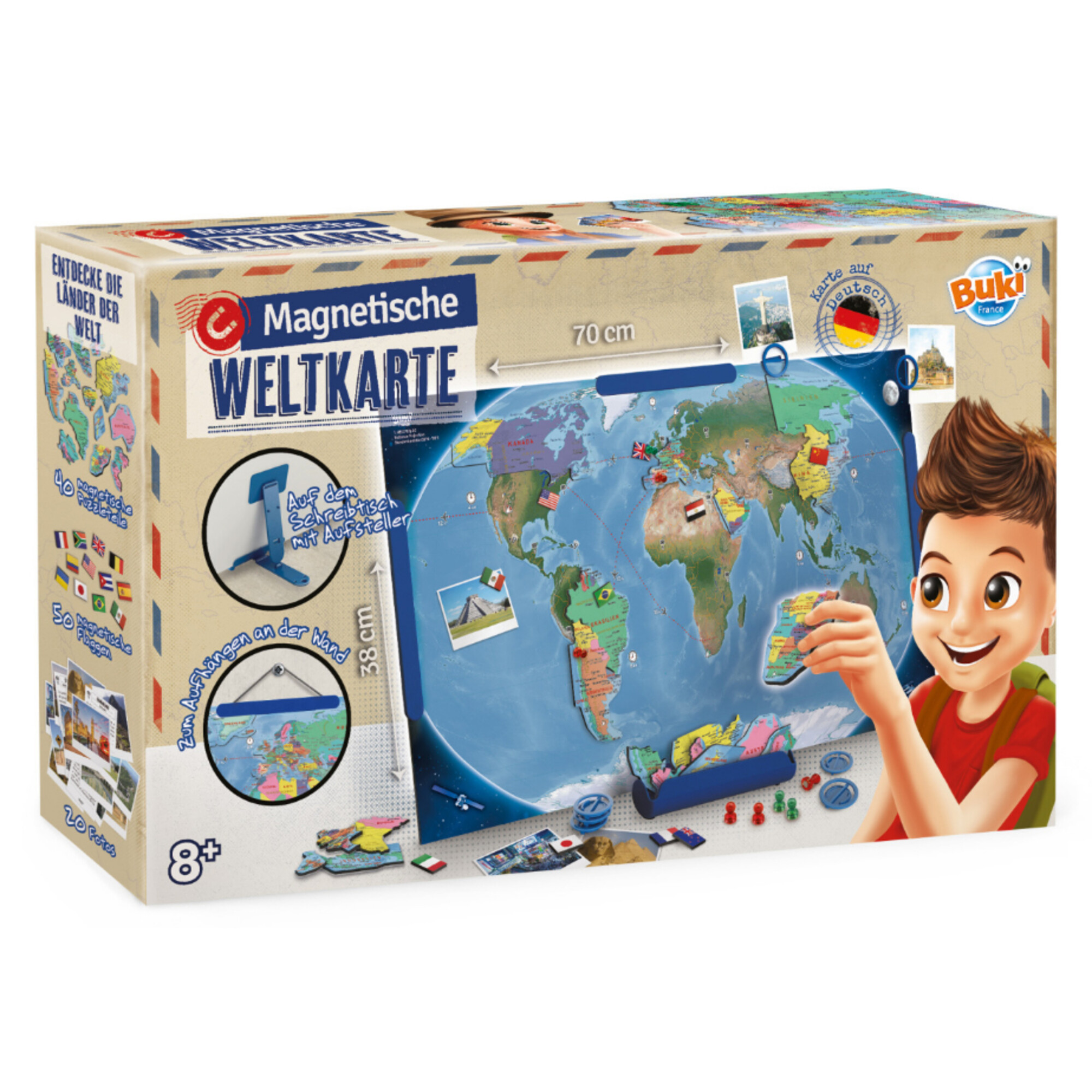 Buki Mapa dla dzieci Magnetische Weltkarte (70x38cm)