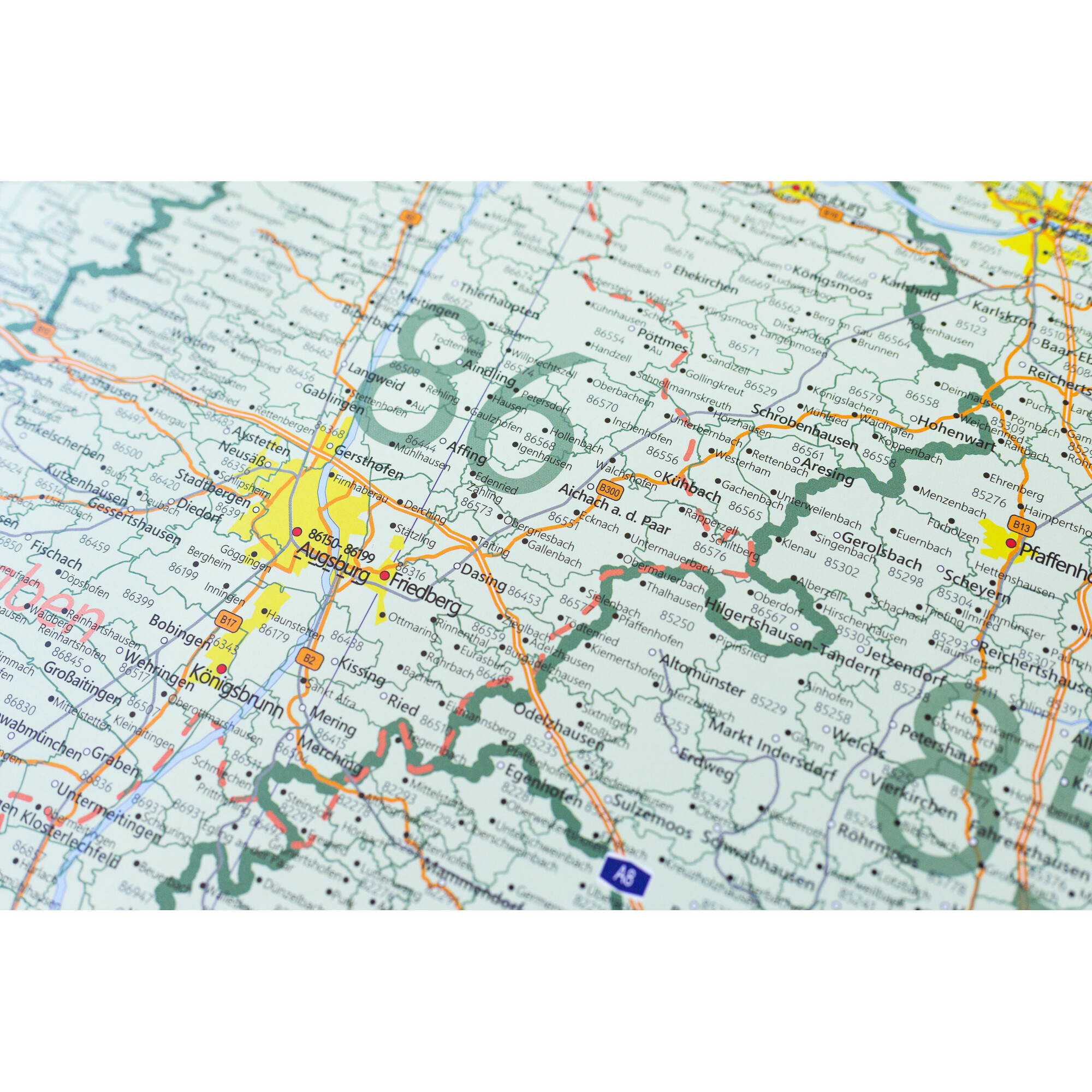 GeoMetro Mapa regionalna Bayern Postleitzahlen PLZ (100 x 140 cm)