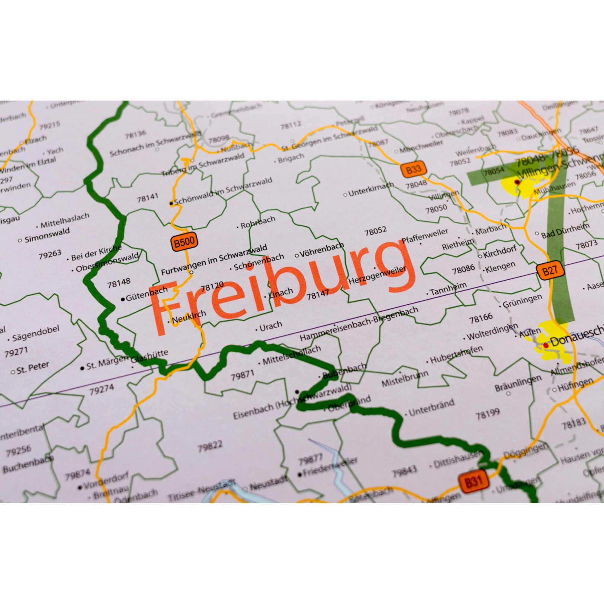 GeoMetro Mapa regionalna Baden-Württemberg Postleitzahlen PLZ (100 x ...